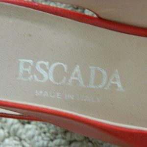 Escada | Shoes | Escada Red Leather Classic Sling Back Pumps Us 7 ...